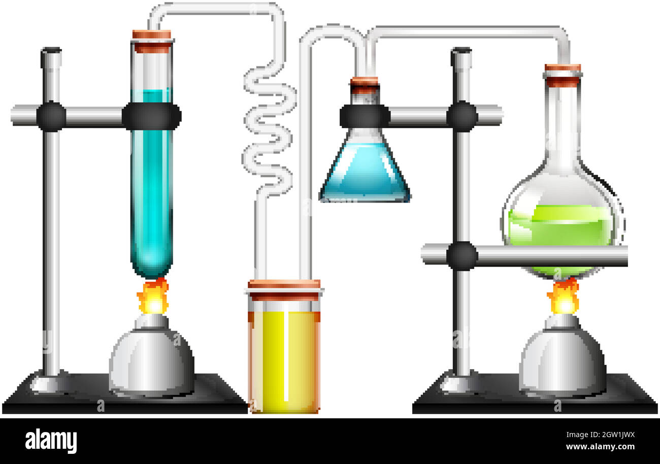 Science equipments on white background Stock Vector Image & Art - Alamy