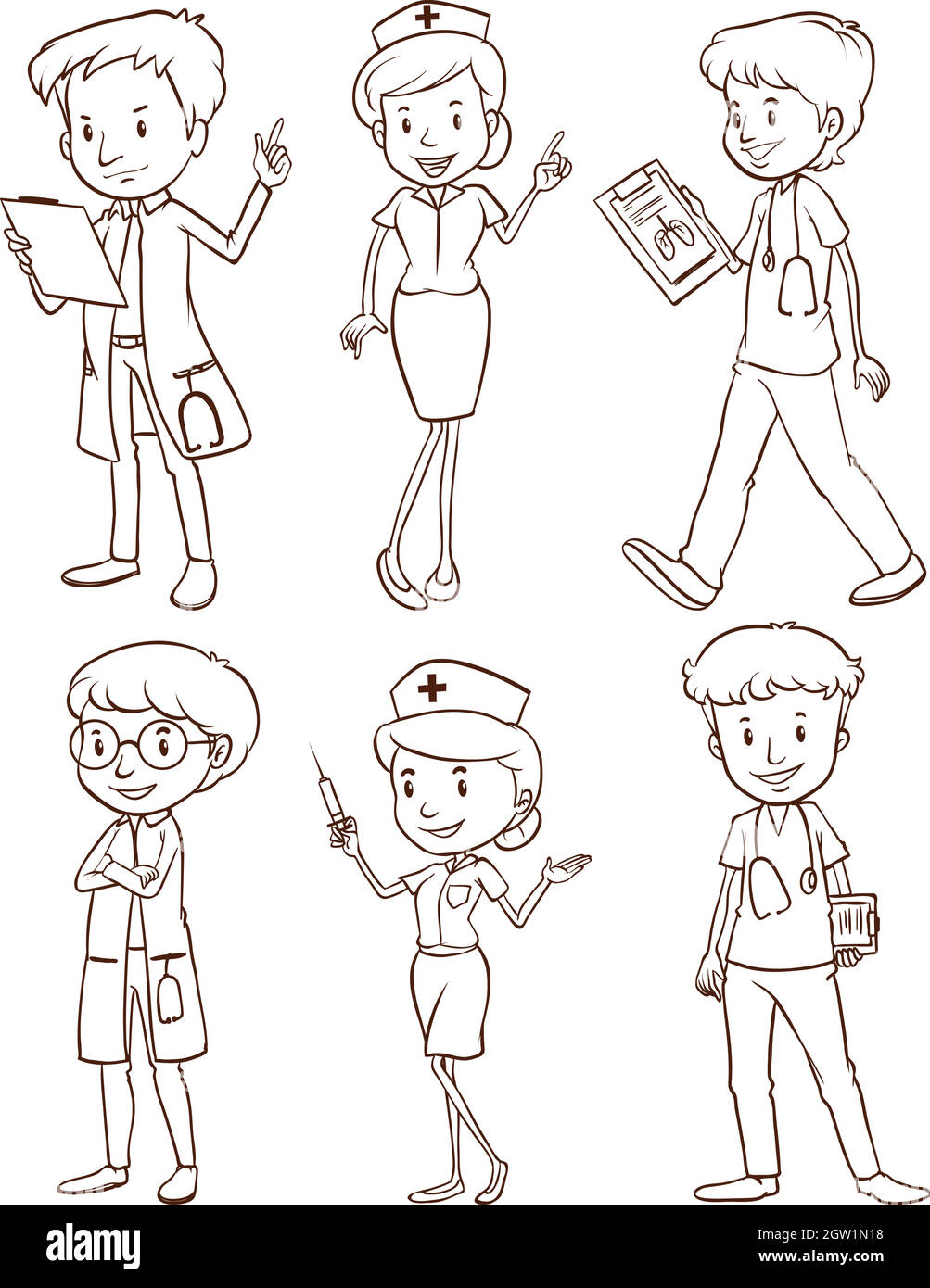 Female doctors isolated Stock Vector Images - Alamy