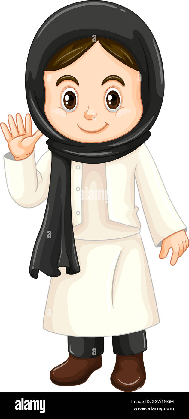 Kuwait girl in black and white costume Stock Vector Image & Art - Alamy