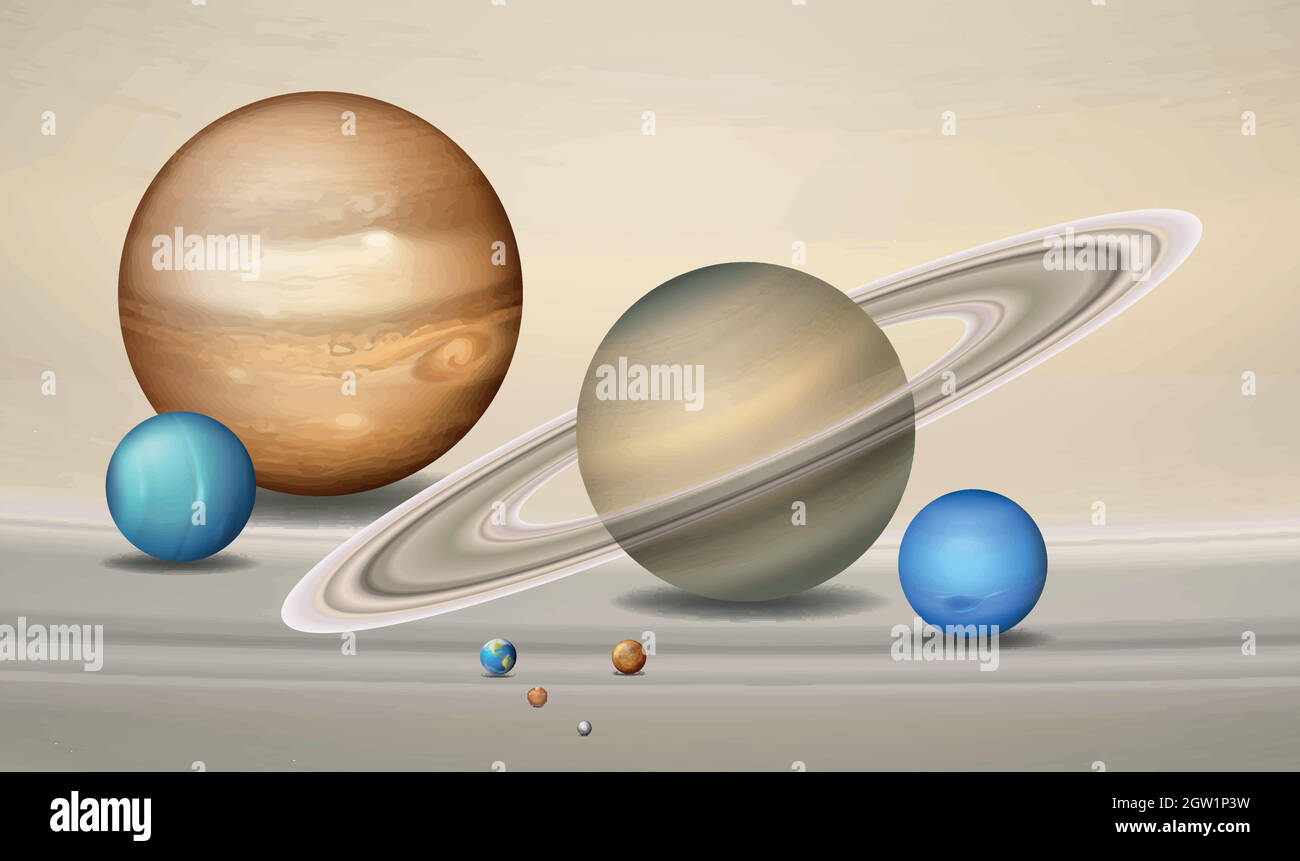 Three dimensional planets concept scene Stock Vector Image & Art - Alamy