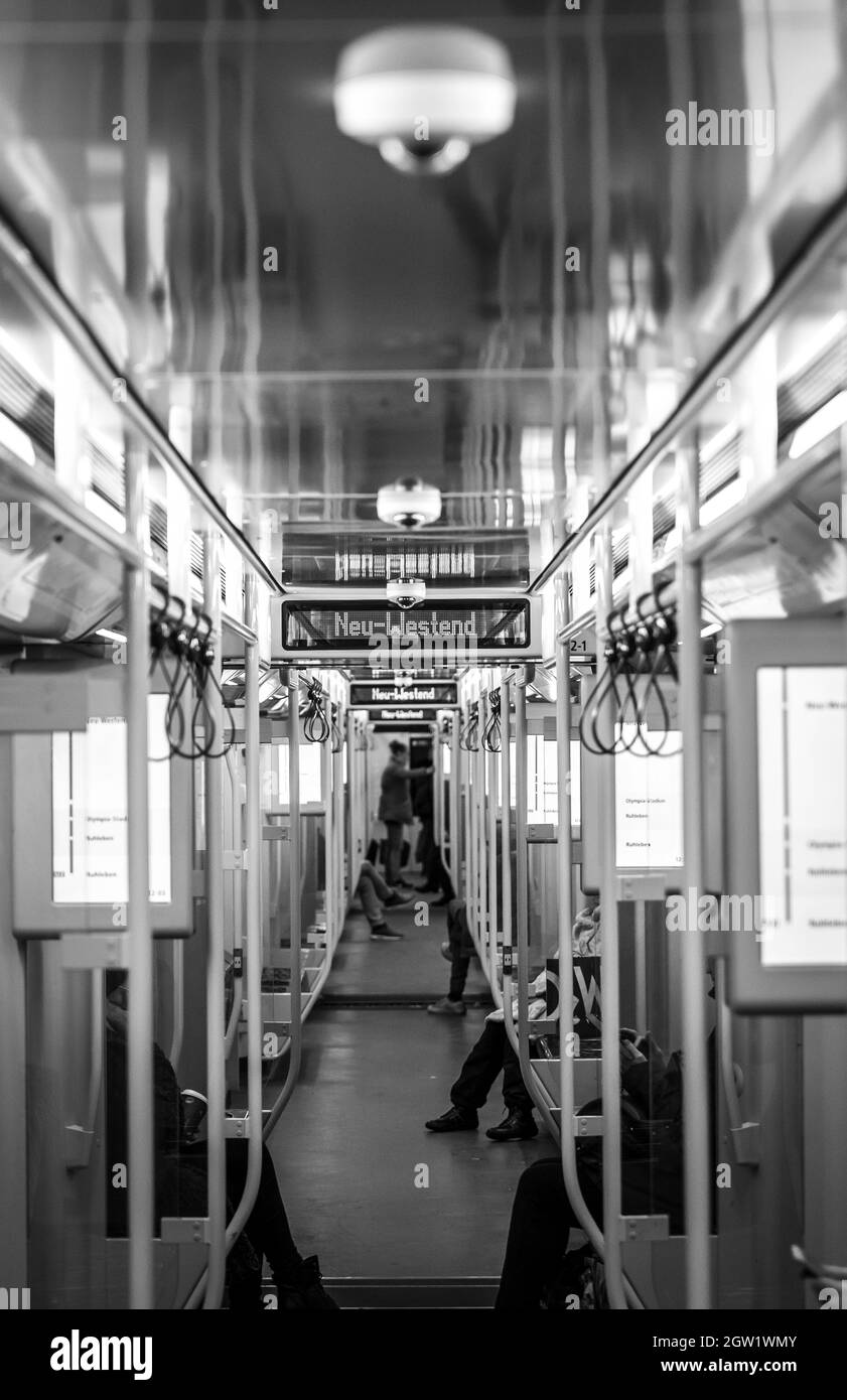 Inside electric train Black and White Stock Photos & Images - Alamy
