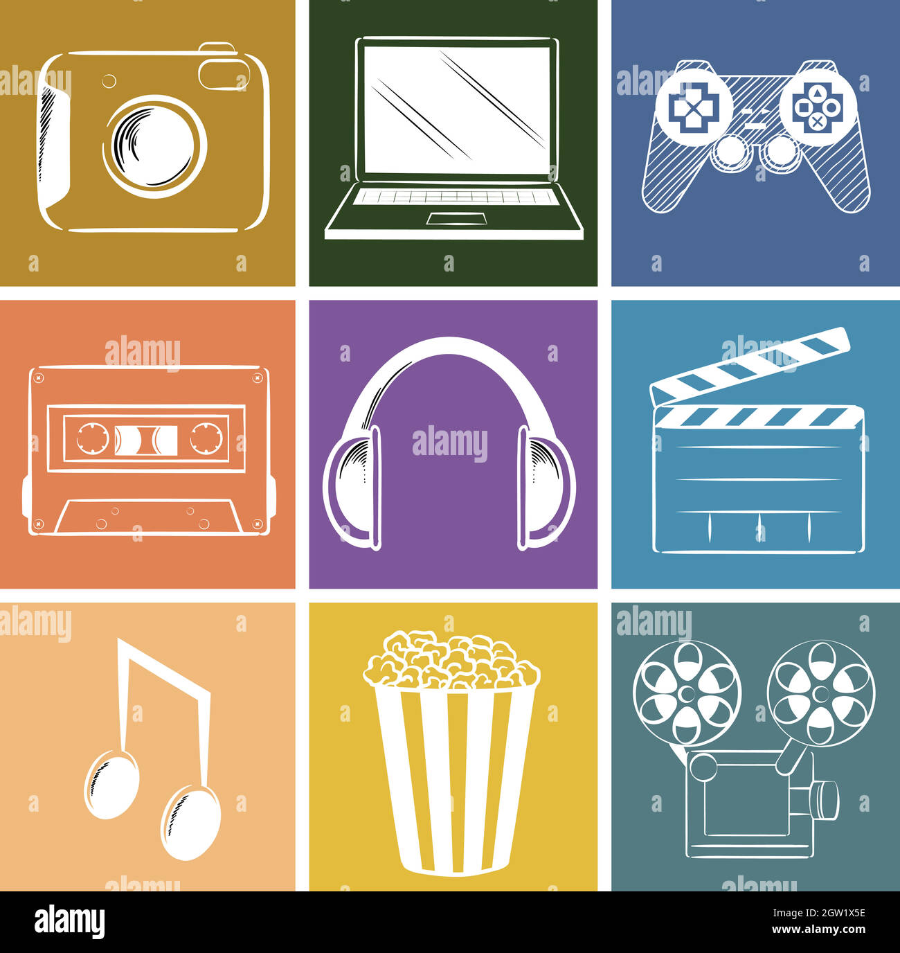 Background media image icons Stock Vector Images - Alamy