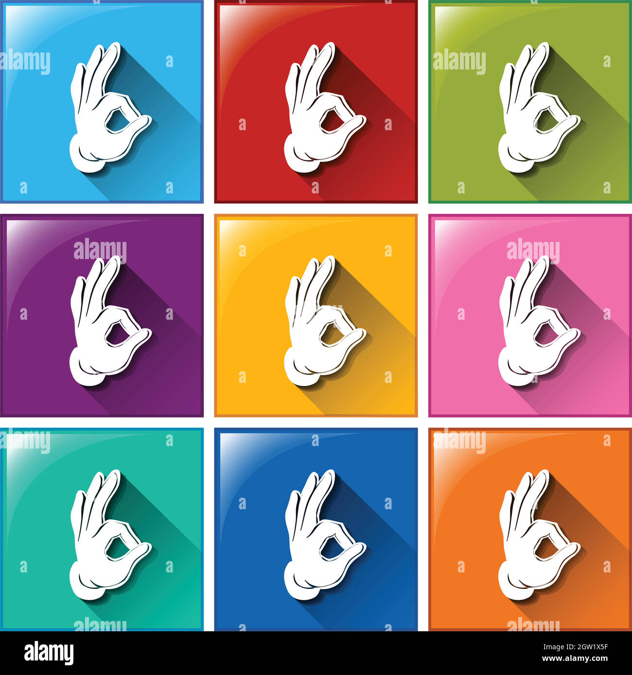 Buttons with hand signs Stock Vector Image & Art - Alamy