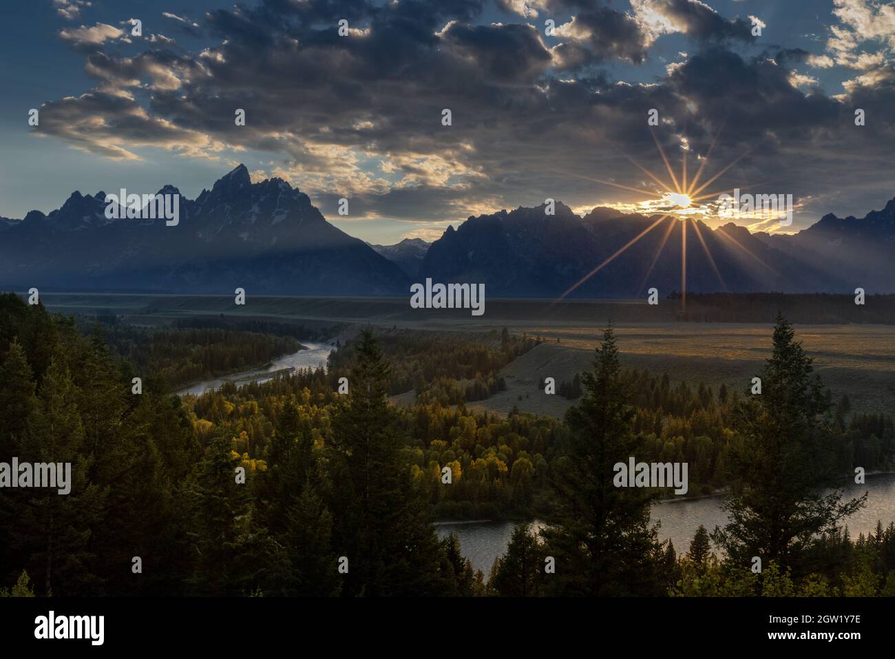 Aerial View Of Landscape At Dawn Stock Photo - Alamy
