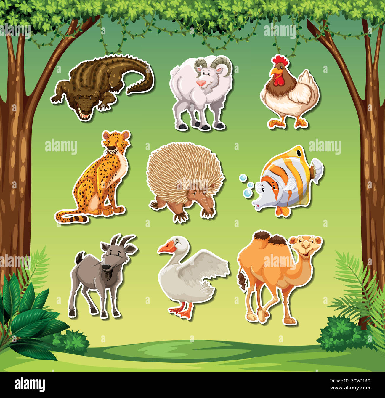 Set of animal sticker Stock Vector Image & Art - Alamy