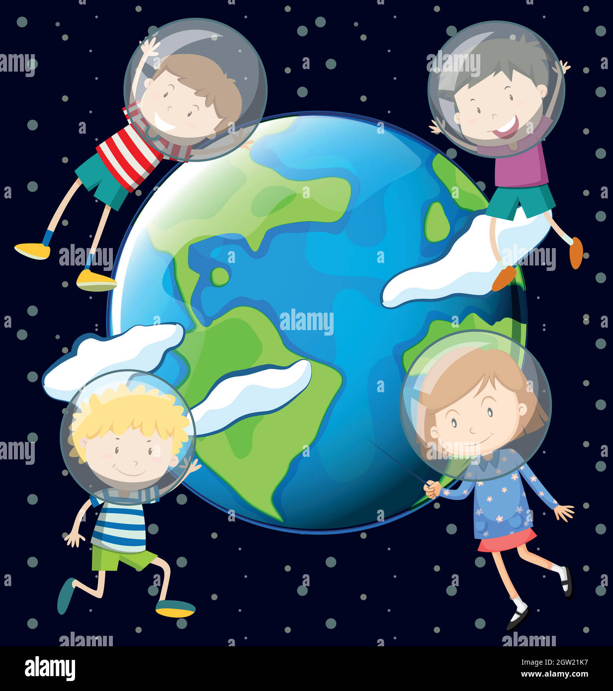 Boy in space Stock Vector Images - Alamy