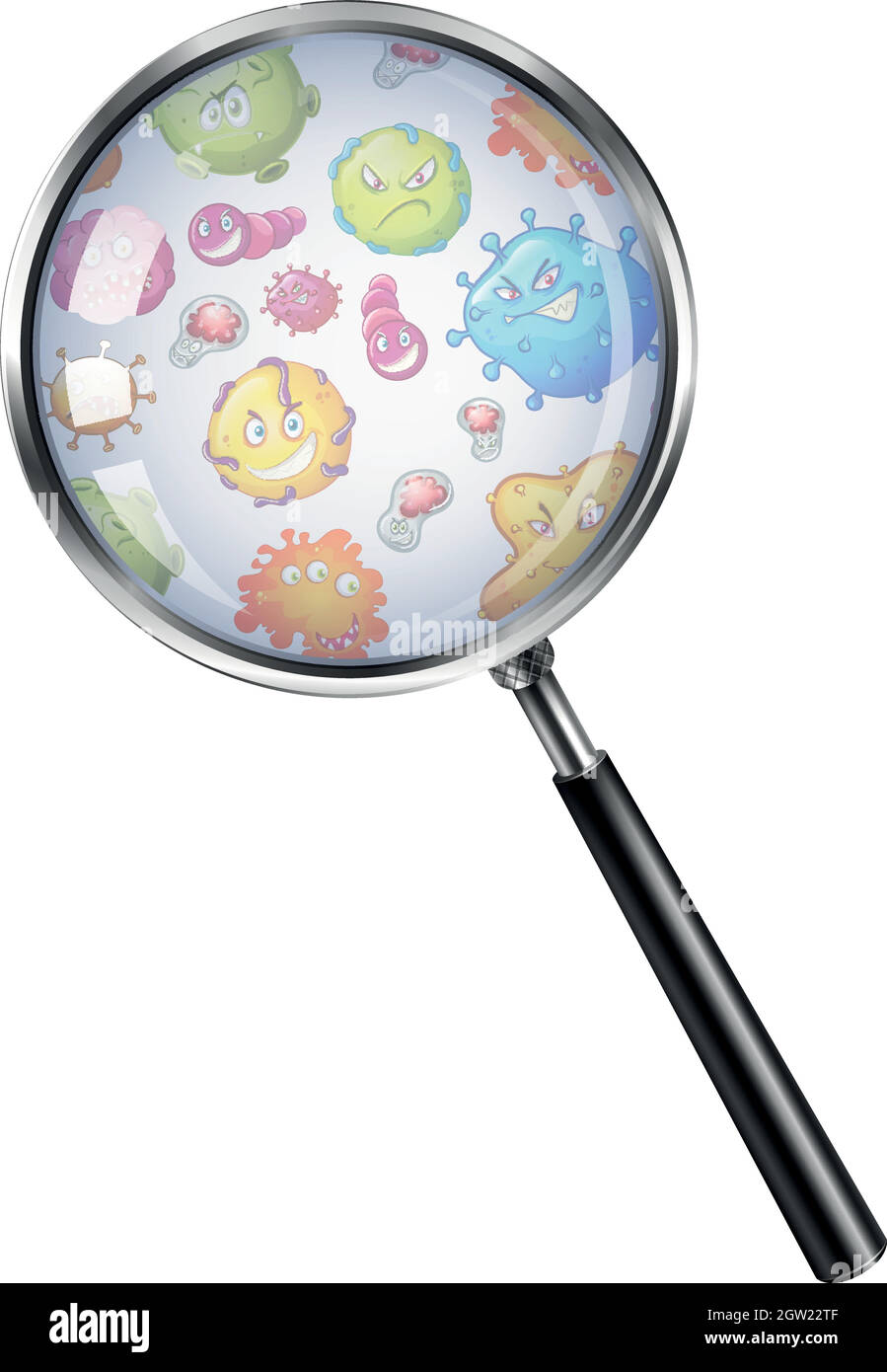 Bacteria through magnifying glass Stock Vector Image & Art - Alamy