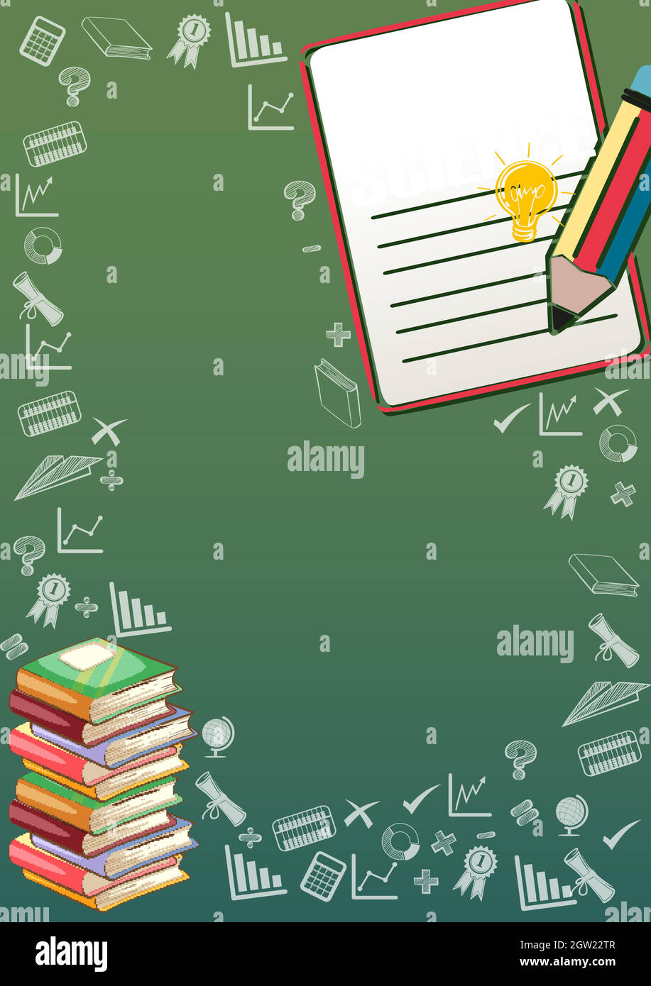 Border design with books and school objects Stock Vector Image & Art ...