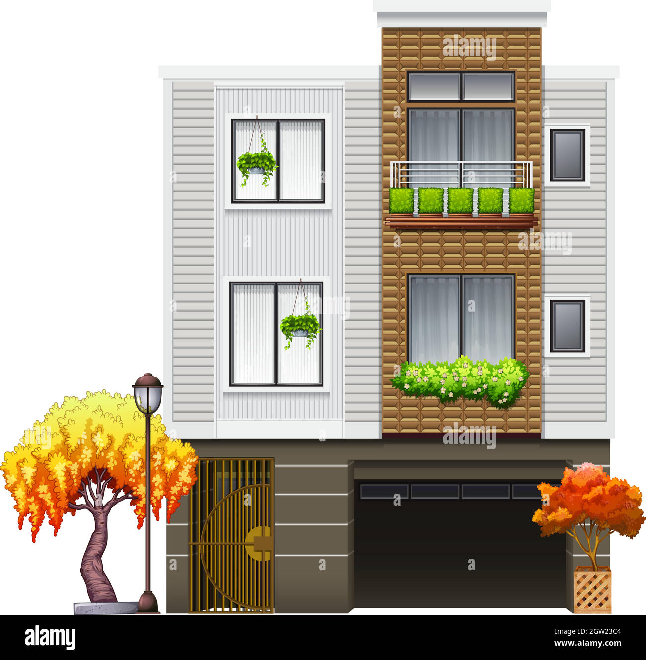 Beautiful modern house parking Cut Out Stock Images & Pictures - Alamy