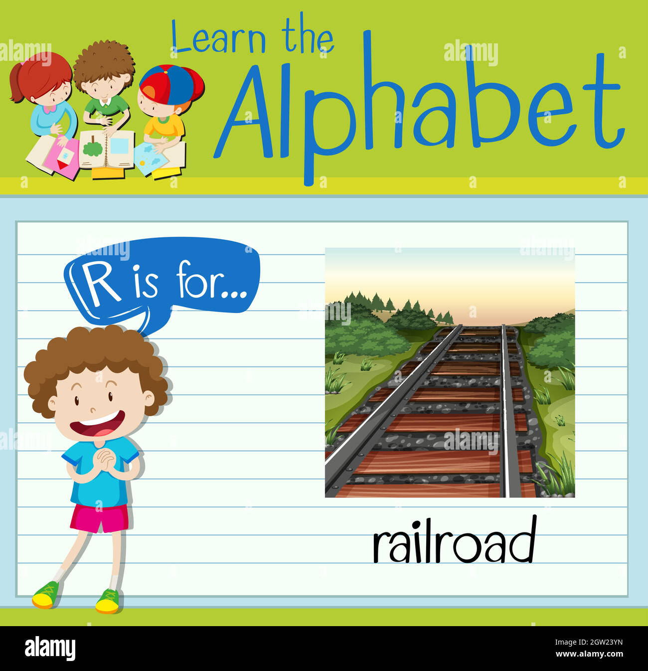 Flashcard letter R is for railroad Stock Vector Image & Art - Alamy
