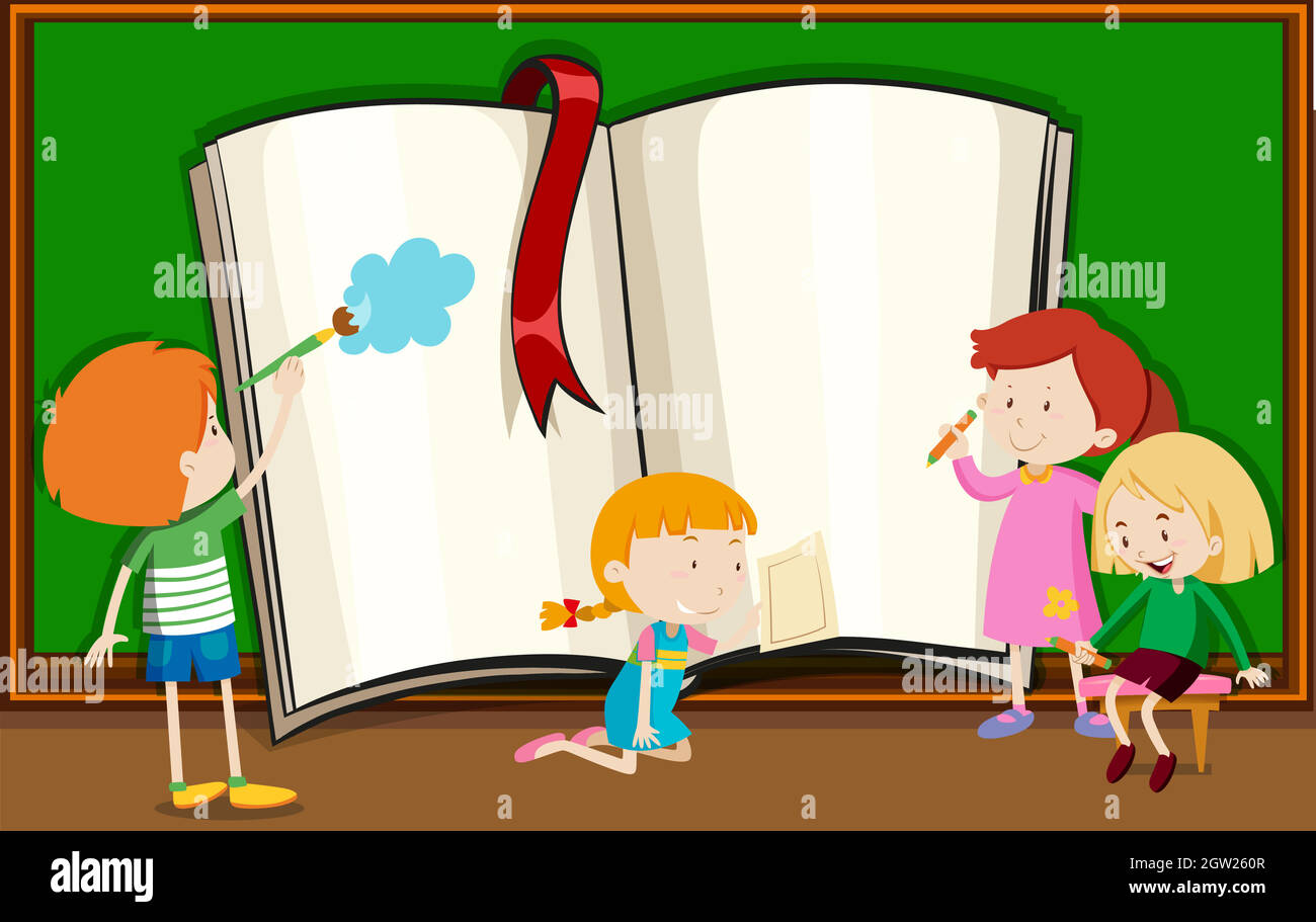 Animated Kid Writing