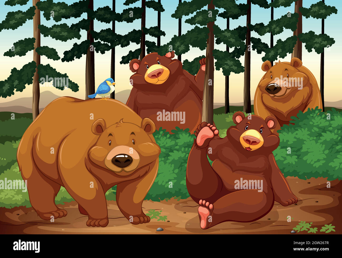 Group of teddy bears Stock Vector Images - Alamy