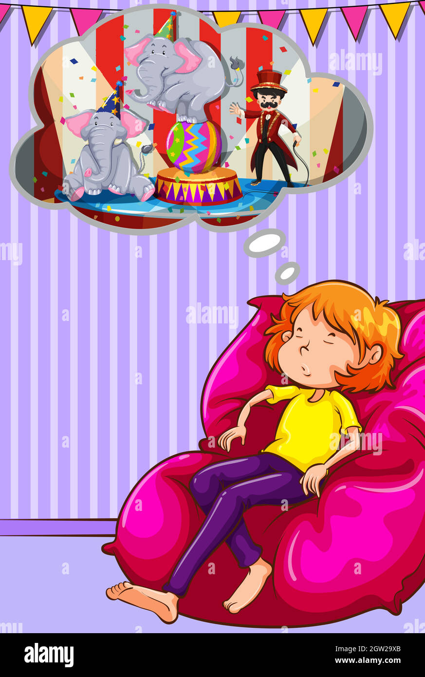 Woman napping on sofa Stock Vector Image & Art - Alamy