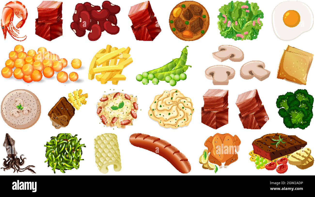 Set of fresh food ingredients Stock Vector Image & Art - Alamy