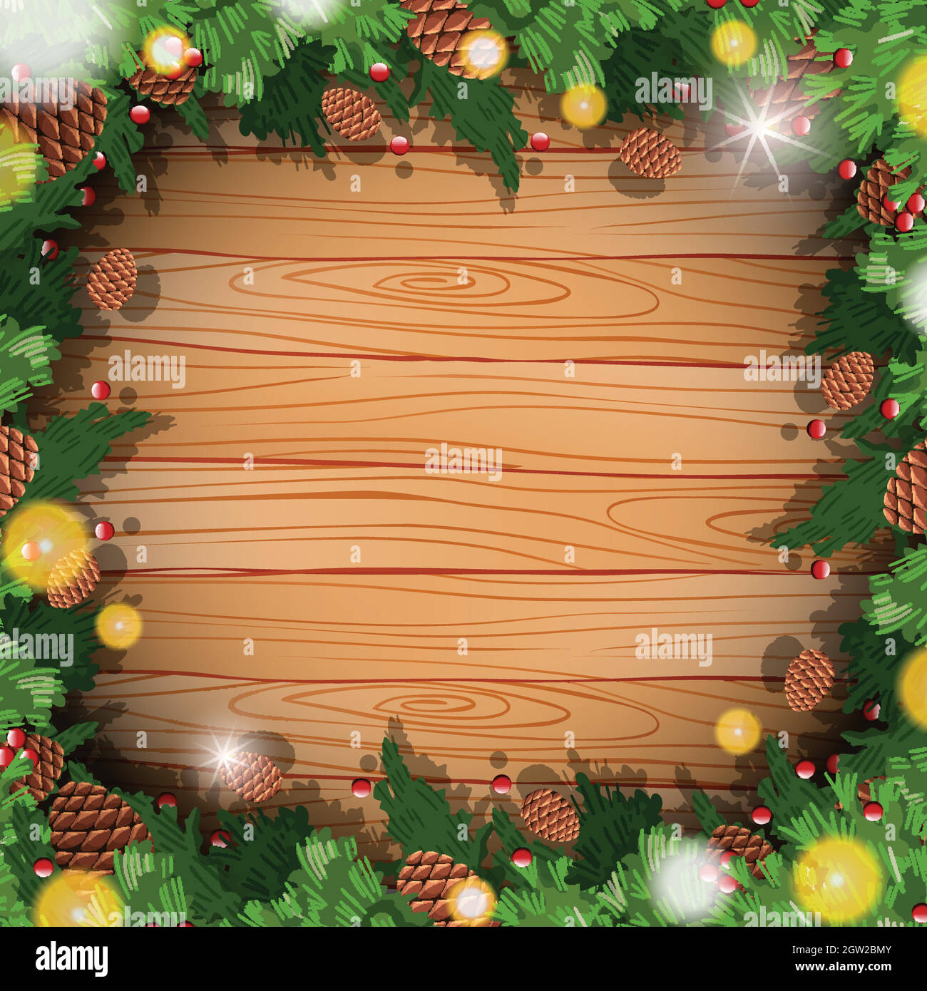 Border template with pinecone and leaves Stock Vector Image & Art - Alamy