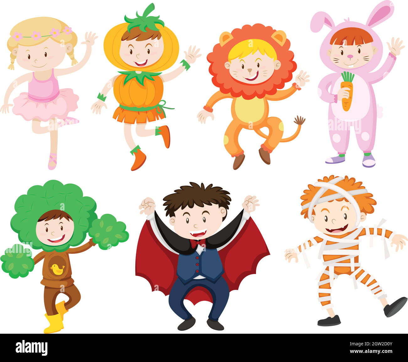 Many children in different costumes Stock Vector Image & Art - Alamy