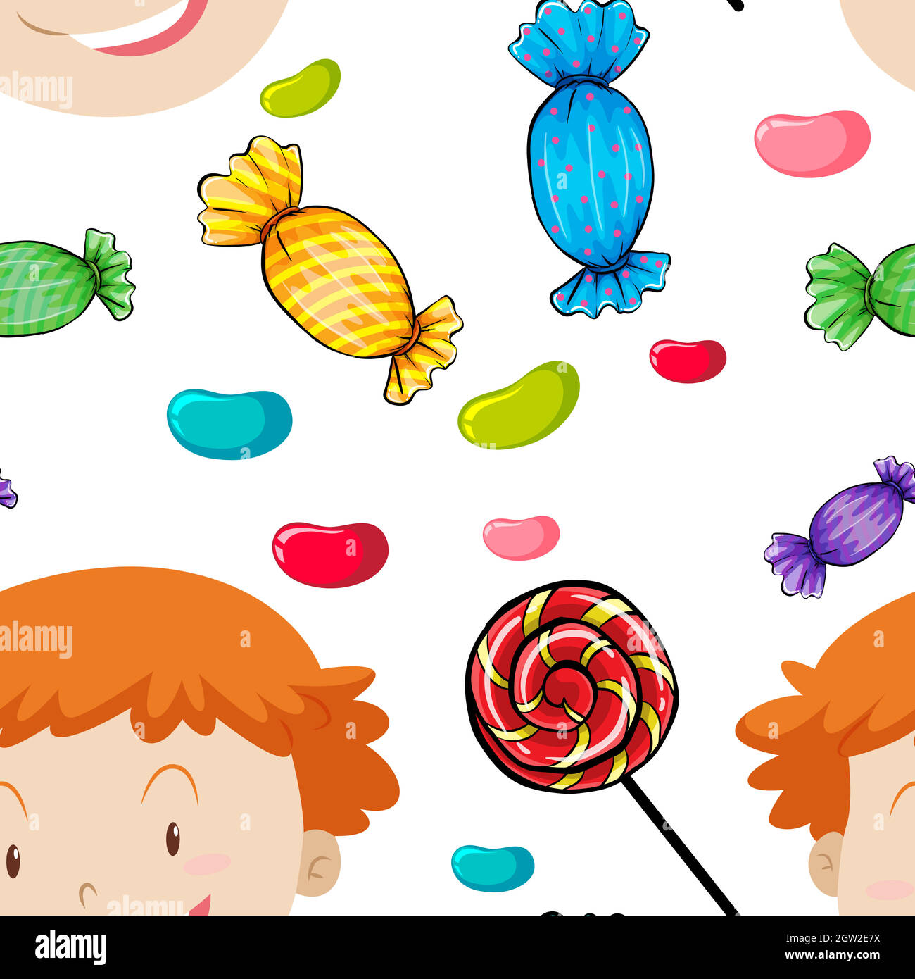Seamless background with kids and candy Stock Vector Image & Art - Alamy