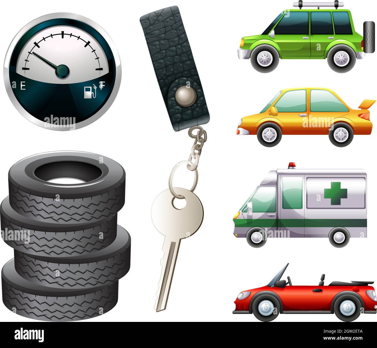 Car engine parts Cut Out Stock Images & Pictures - Alamy