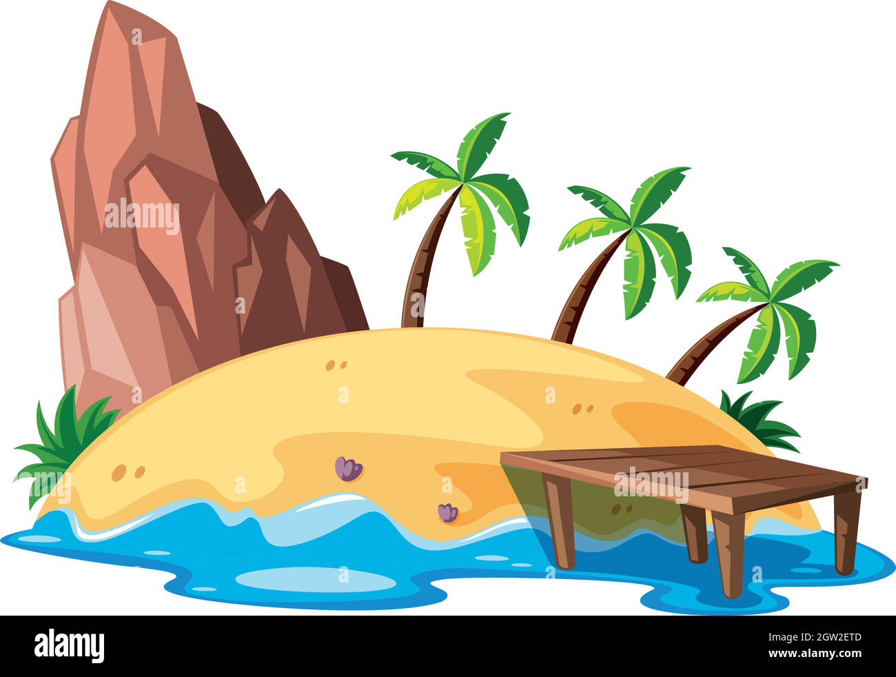 Nature scene with island and ocean Stock Vector Image & Art - Alamy