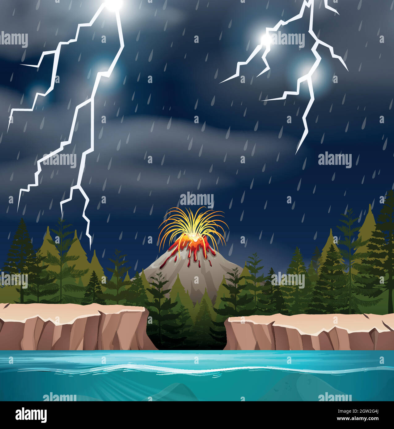 On volcano Stock Vector Images - Alamy