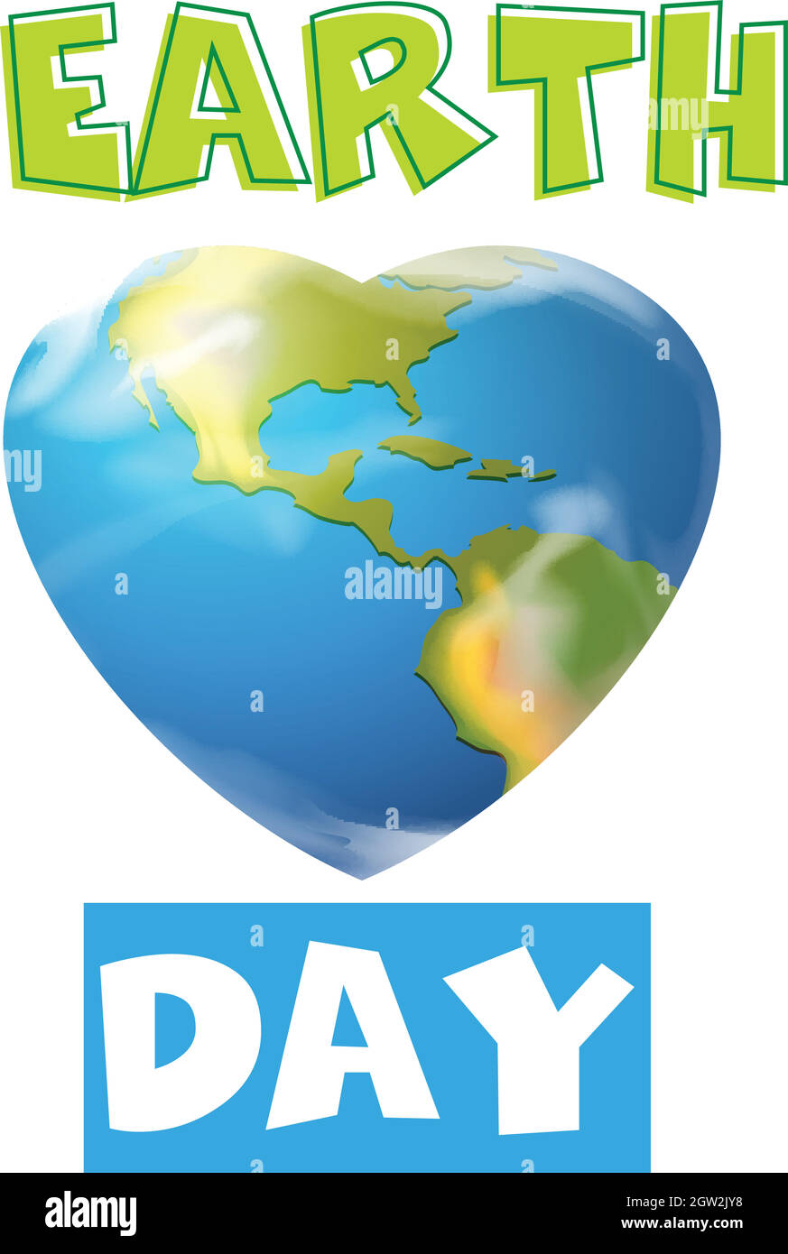 Earth day concept image with Earth in heart shape Stock Vector Image ...