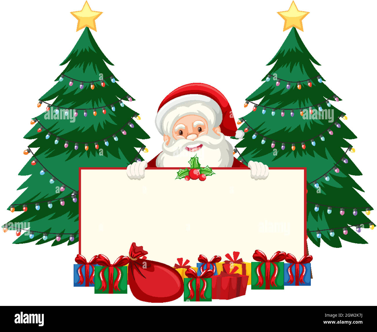 Christmas border illustration santa Cut Out Stock Images & Pictures - Alamy