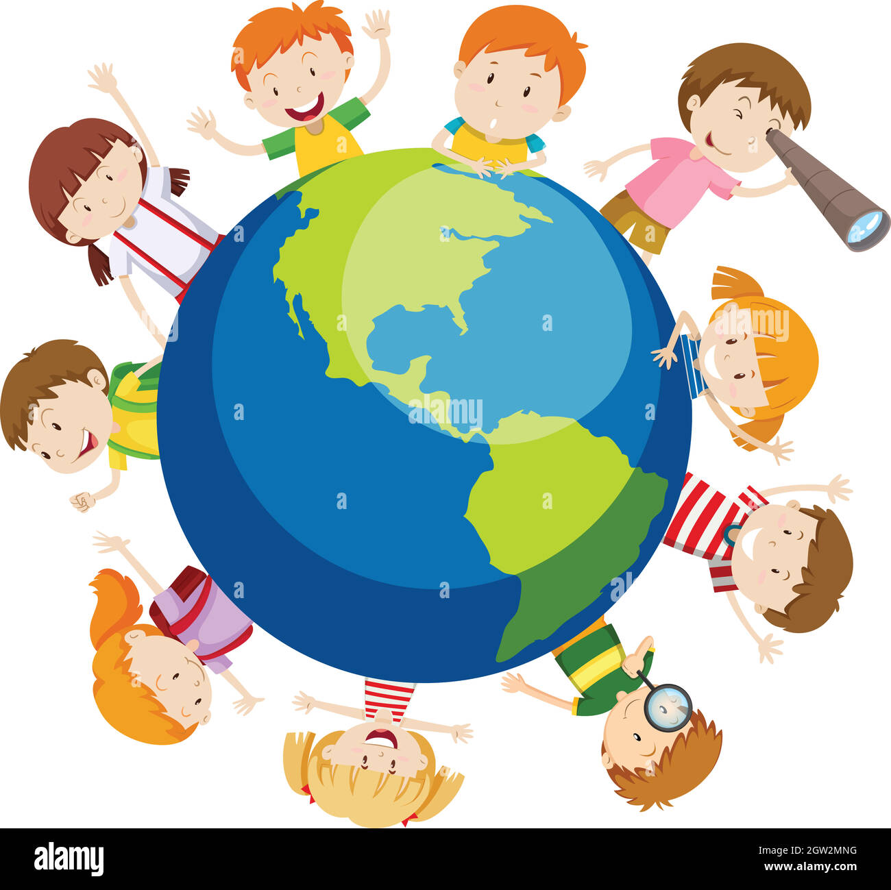 Children over the globe Stock Vector Image & Art - Alamy