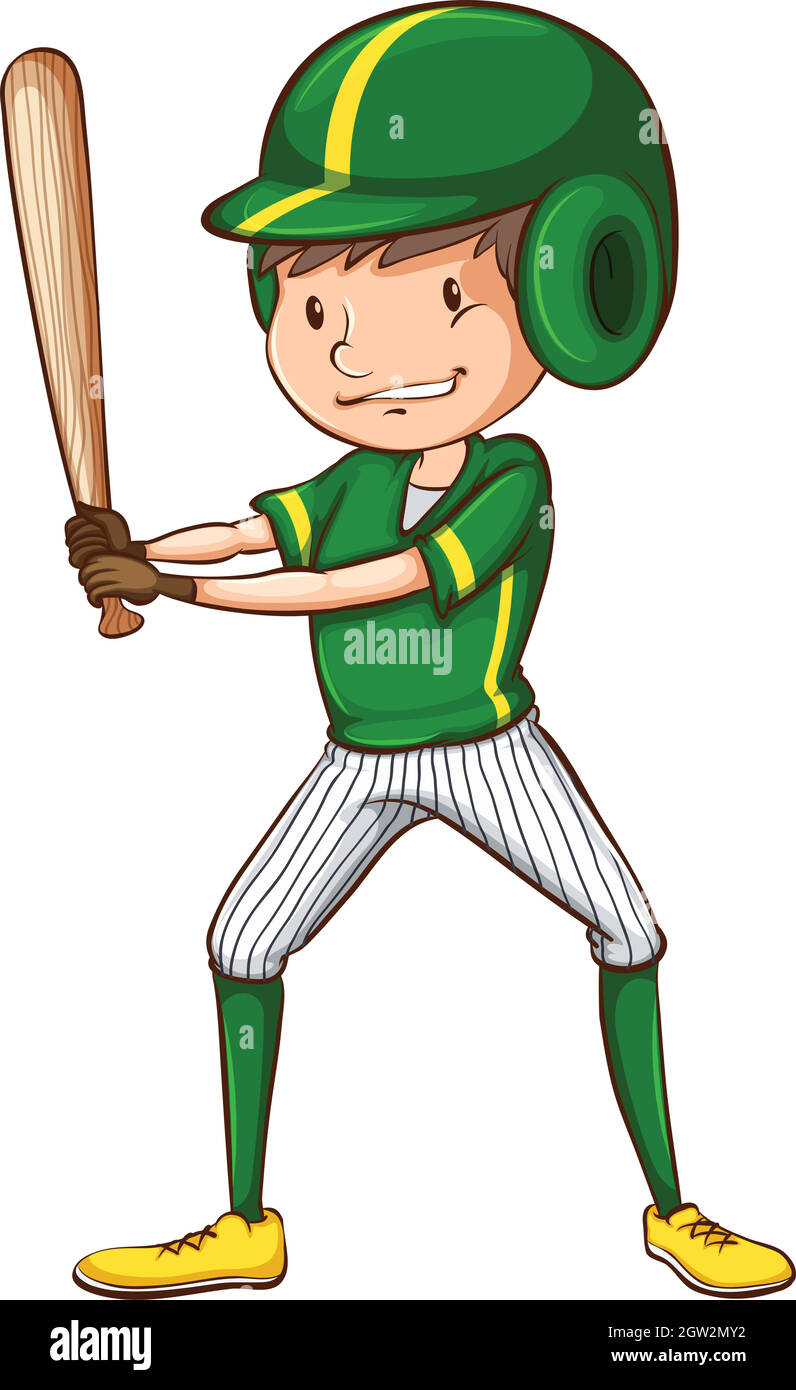 A baseball player in green uniform Stock Vector Image & Art - Alamy