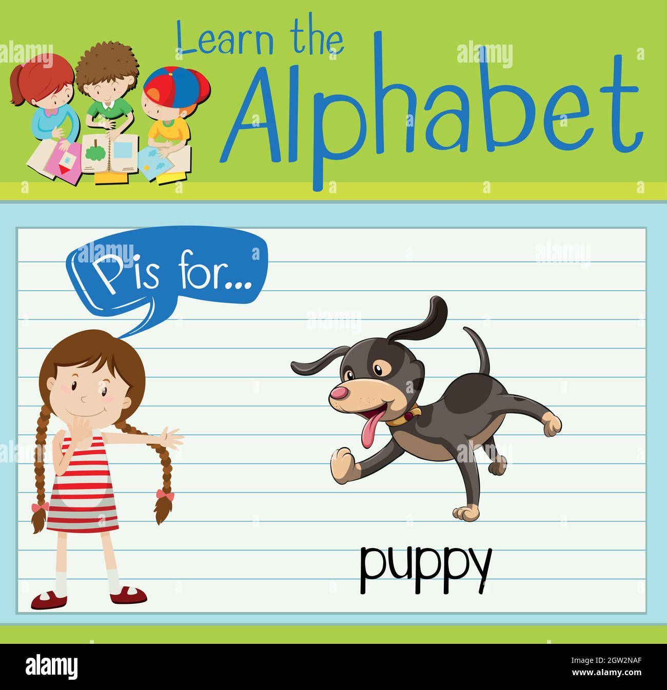 Flashcard letter P is for puppy Stock Vector Image & Art - Alamy