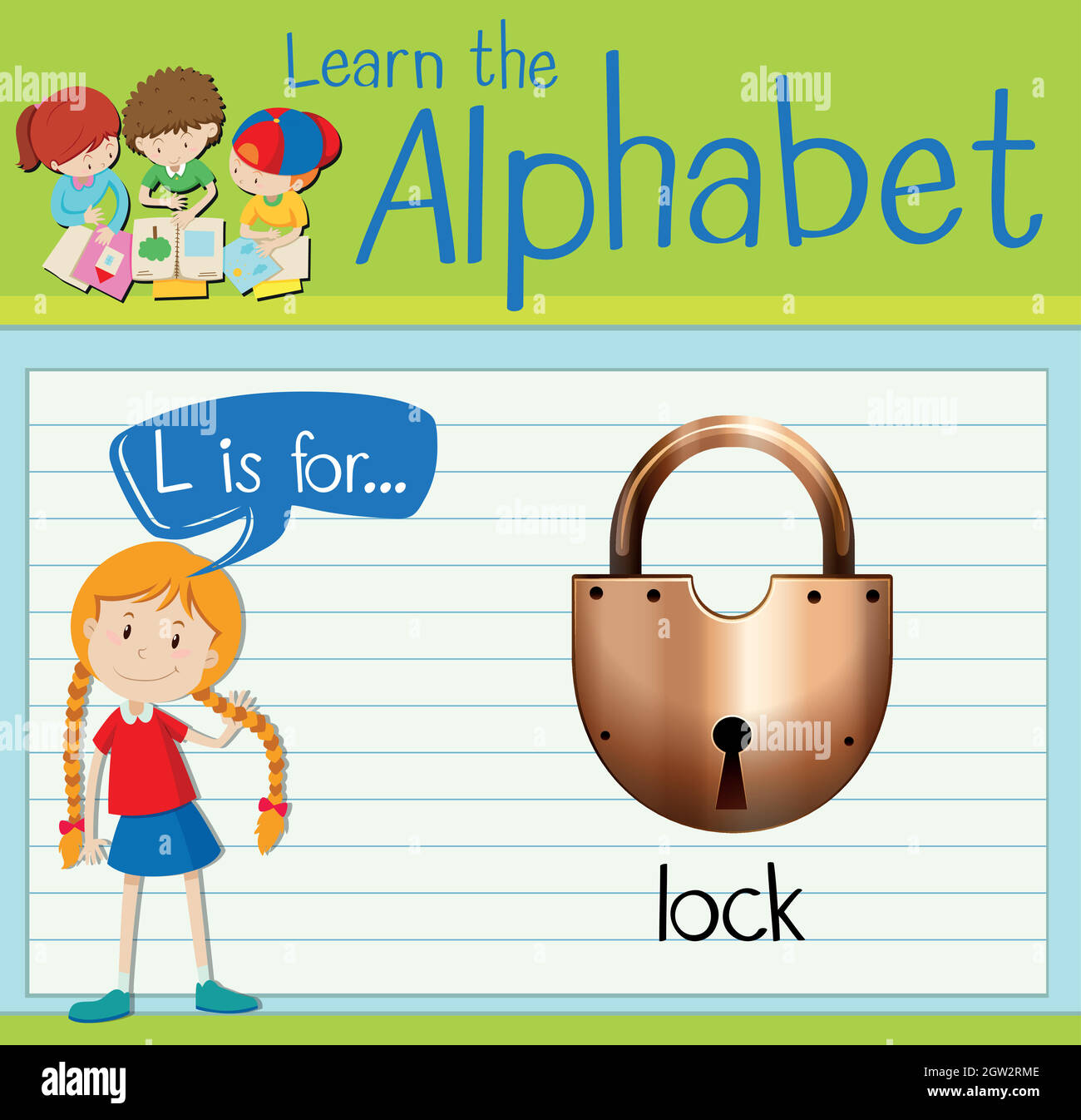 Flashcard letter L is for lock Stock Vector Image & Art - Alamy