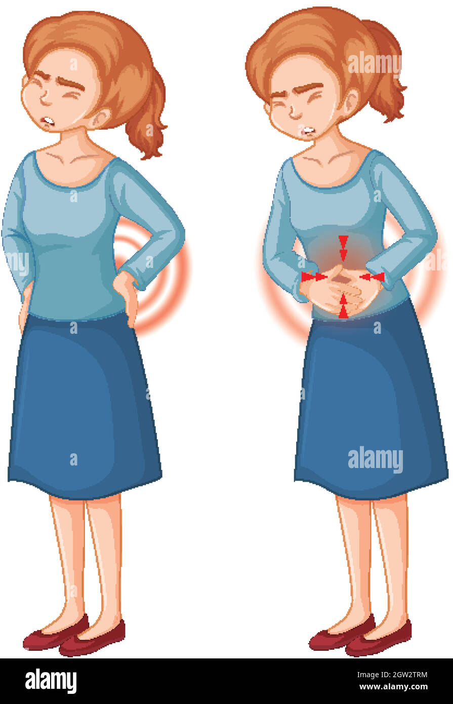 Back pain cartoon Stock Vector Images - Alamy