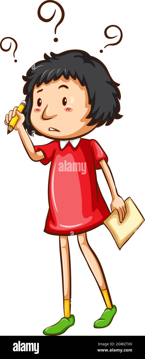 Girl standing alone Stock Vector Images - Alamy