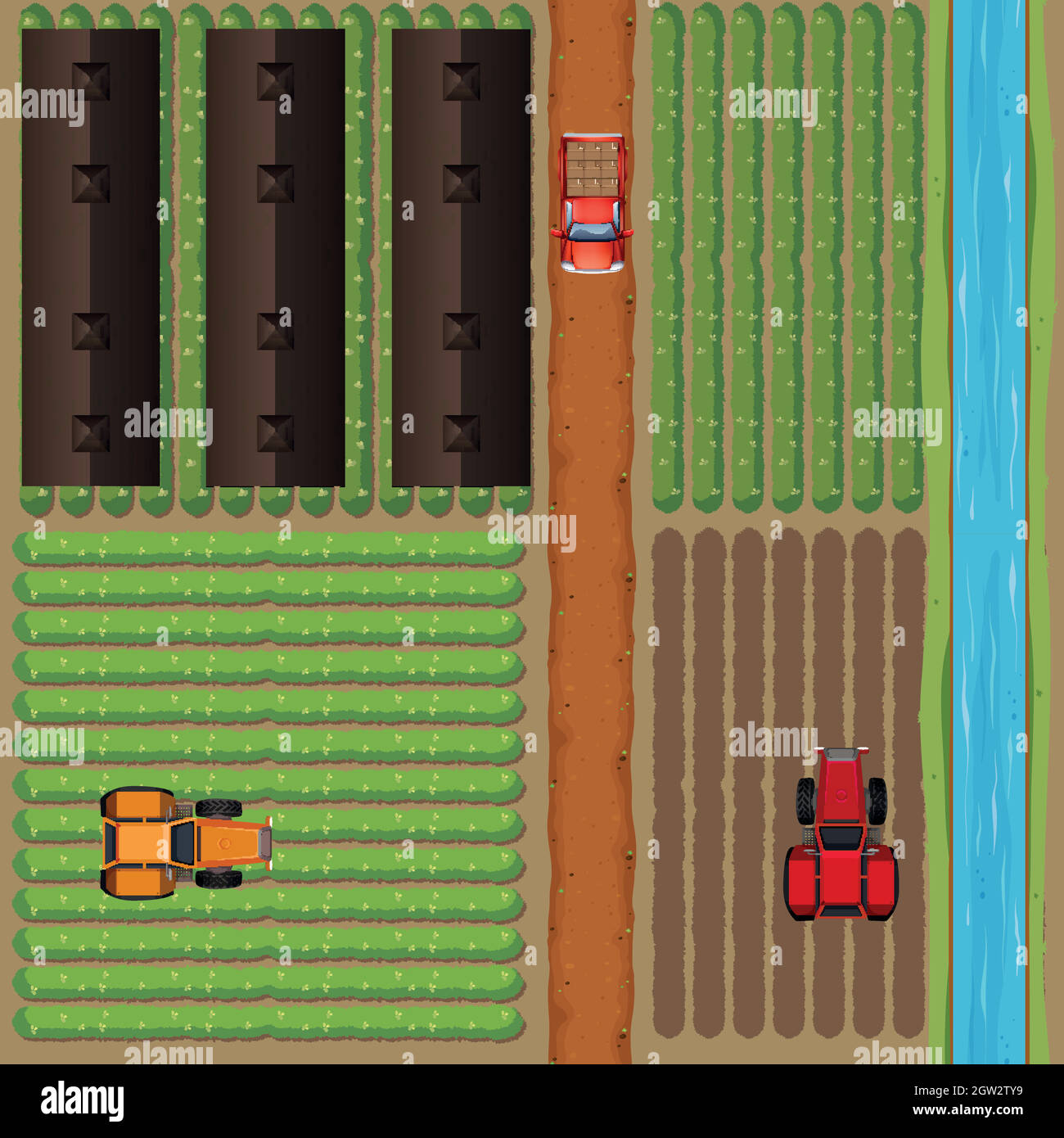 Aerial farmland view Stock Vector Images - Alamy