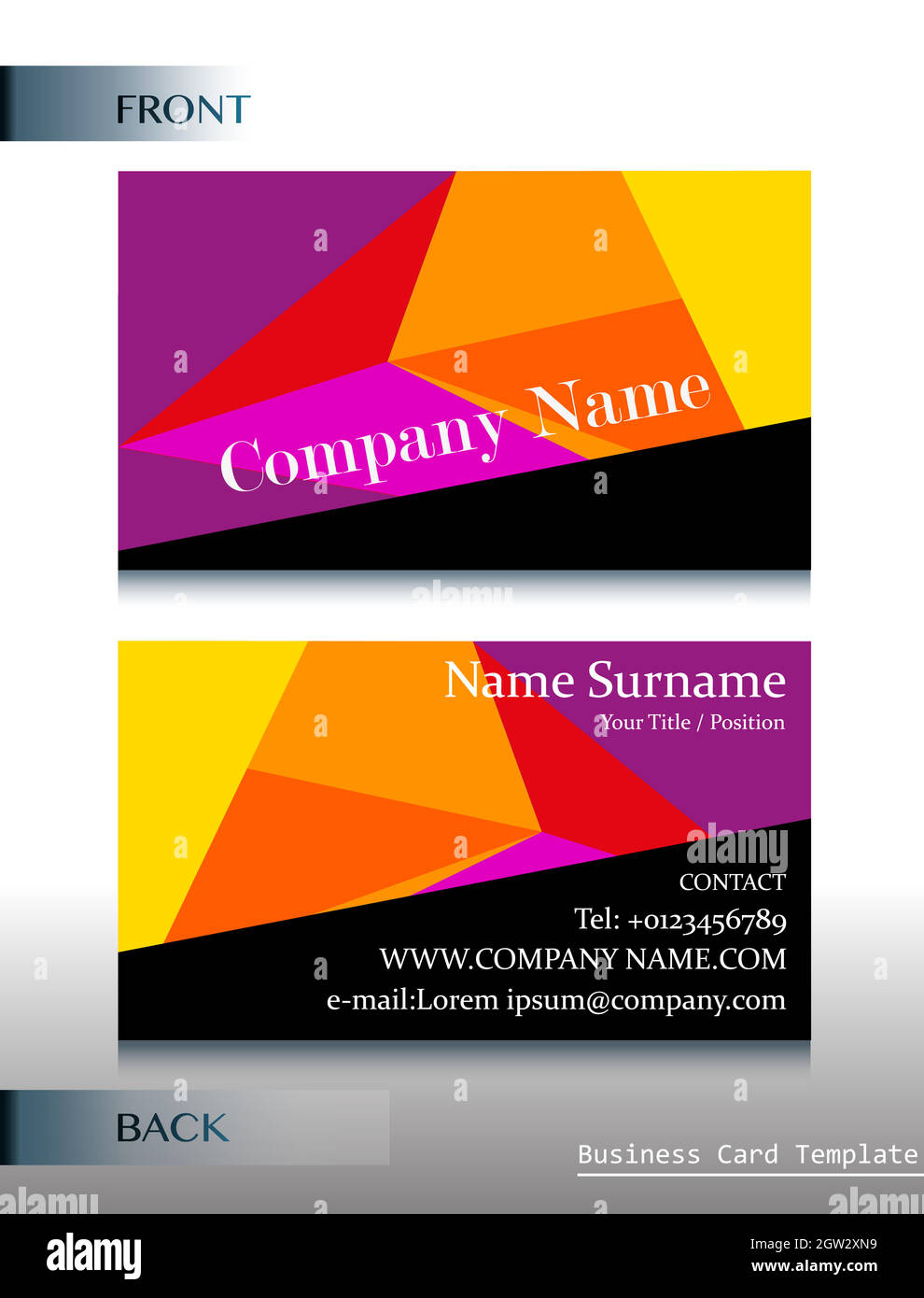 A front and back template of a business card Stock Vector Image & Art ...
