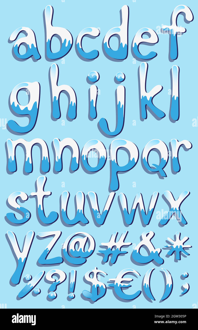 Ice alphabet collection ice letters hi-res stock photography and images ...