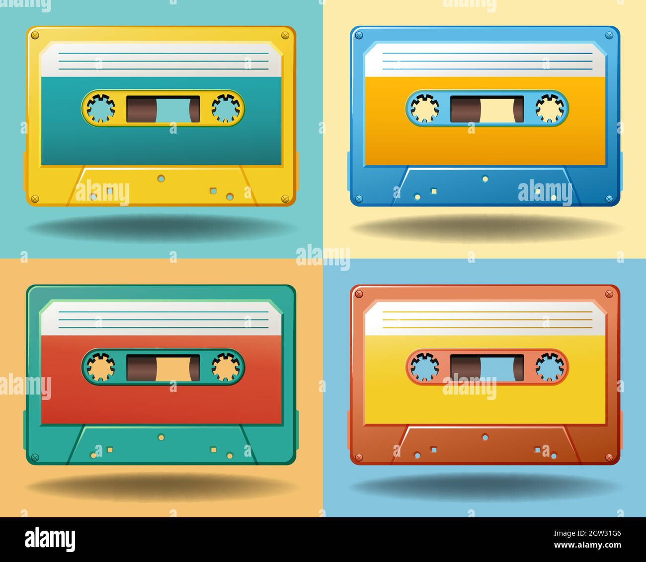Many cassettes Stock Vector Images - Alamy