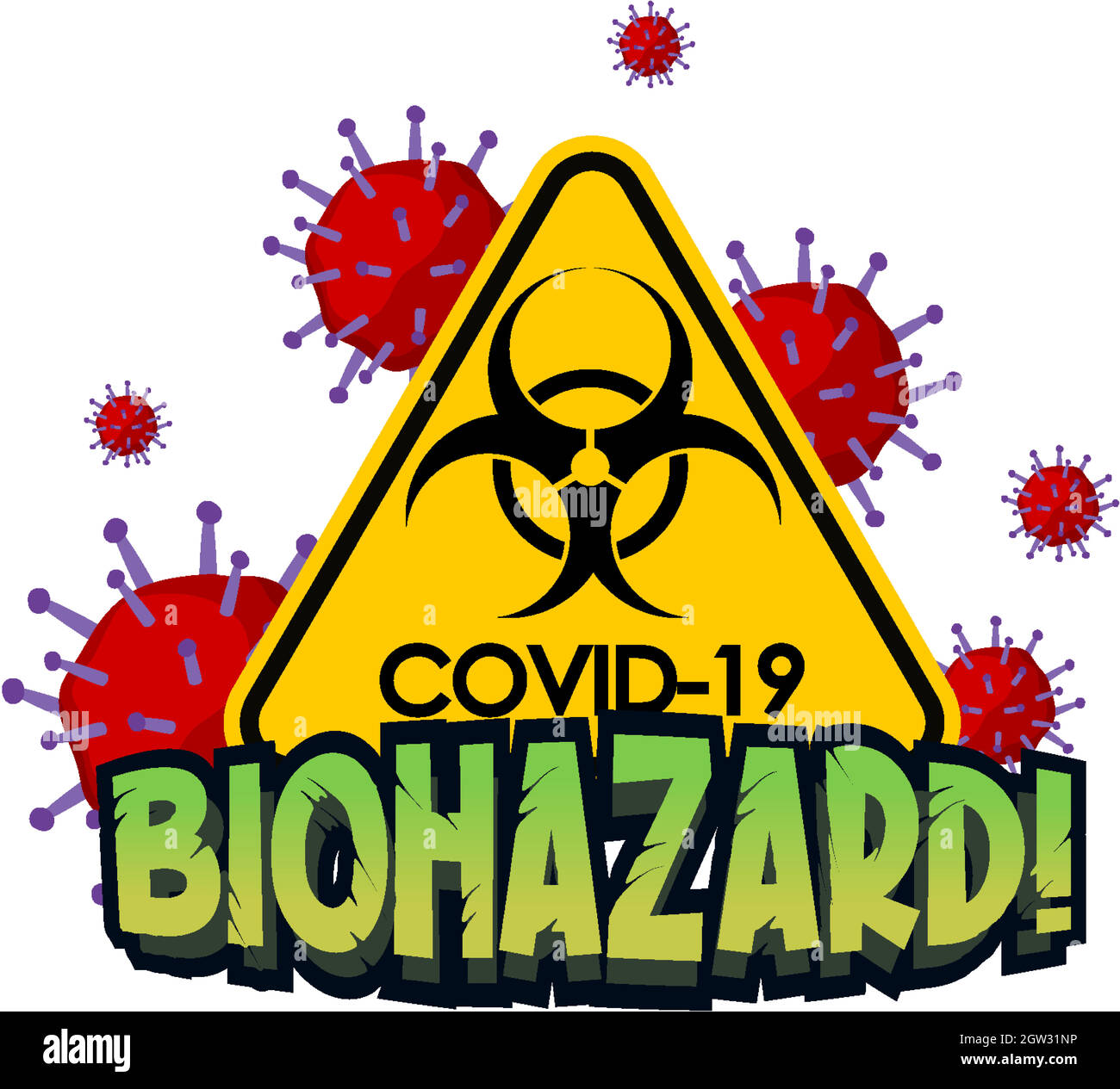 Poster design for coronavirus theme with biohazard sign Stock Vector ...
