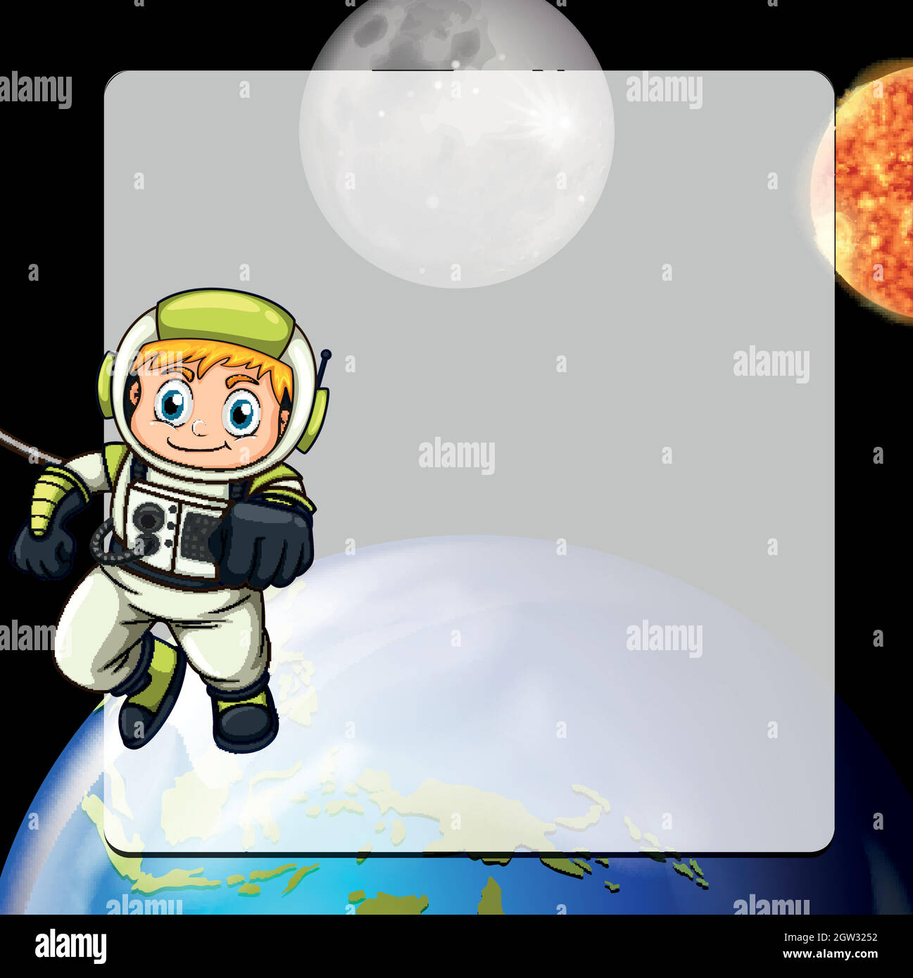 Border design with astronaunt in space Stock Vector Image & Art - Alamy