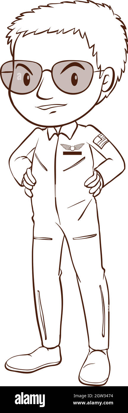 A plain drawing of a pilot Stock Vector Image & Art - Alamy