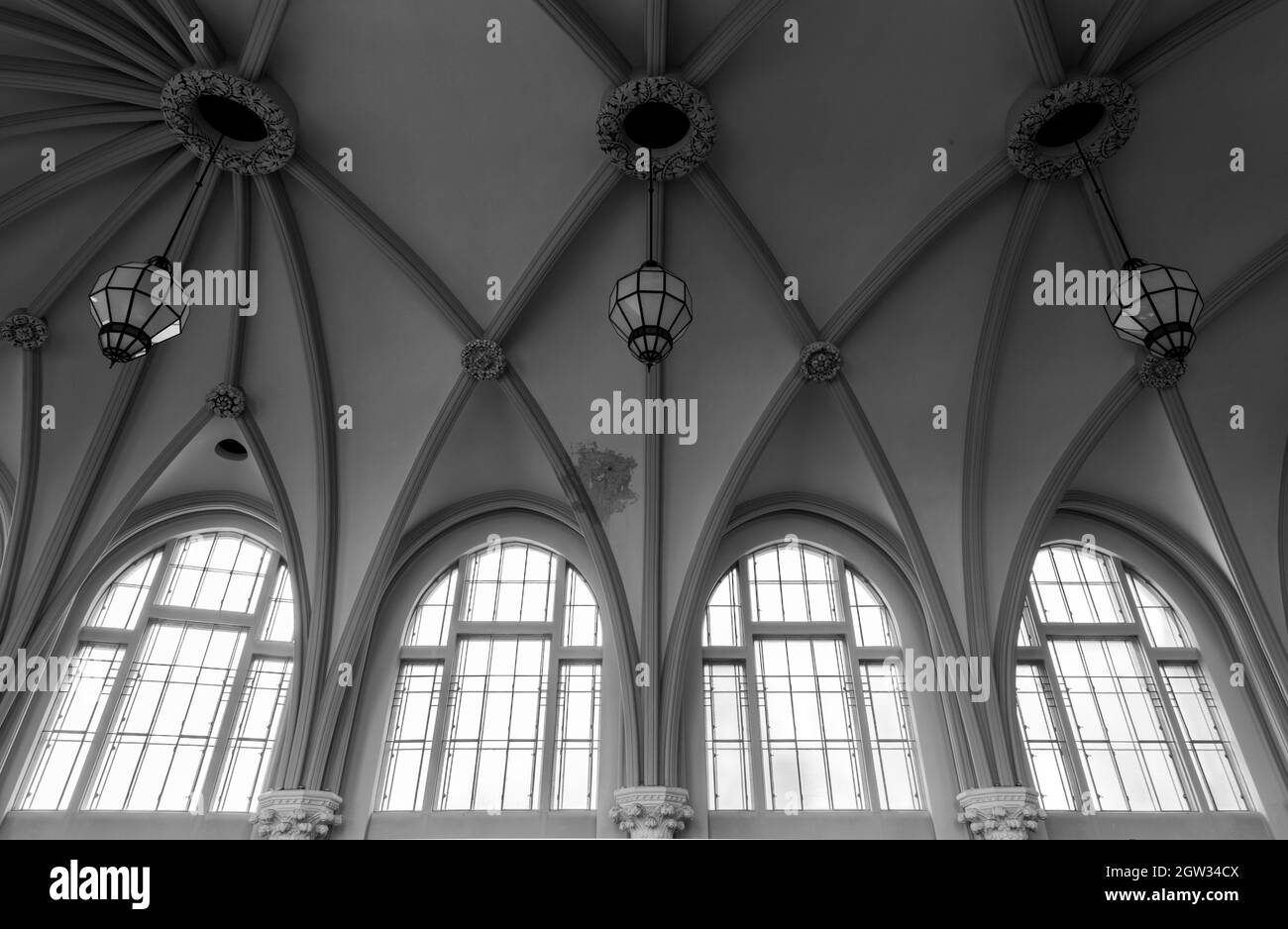 Budapest neo gothic architecture Black and White Stock Photos & Images ...