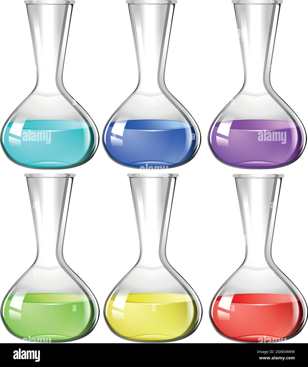Liquid substance in glass beakers Stock Vector Image & Art - Alamy