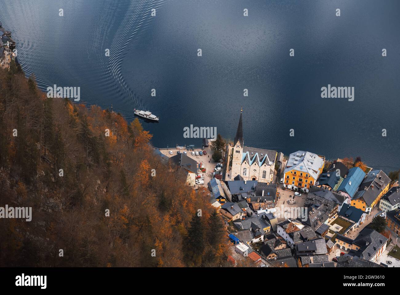 Top view hallstatt village on hi-res stock photography and images - Alamy