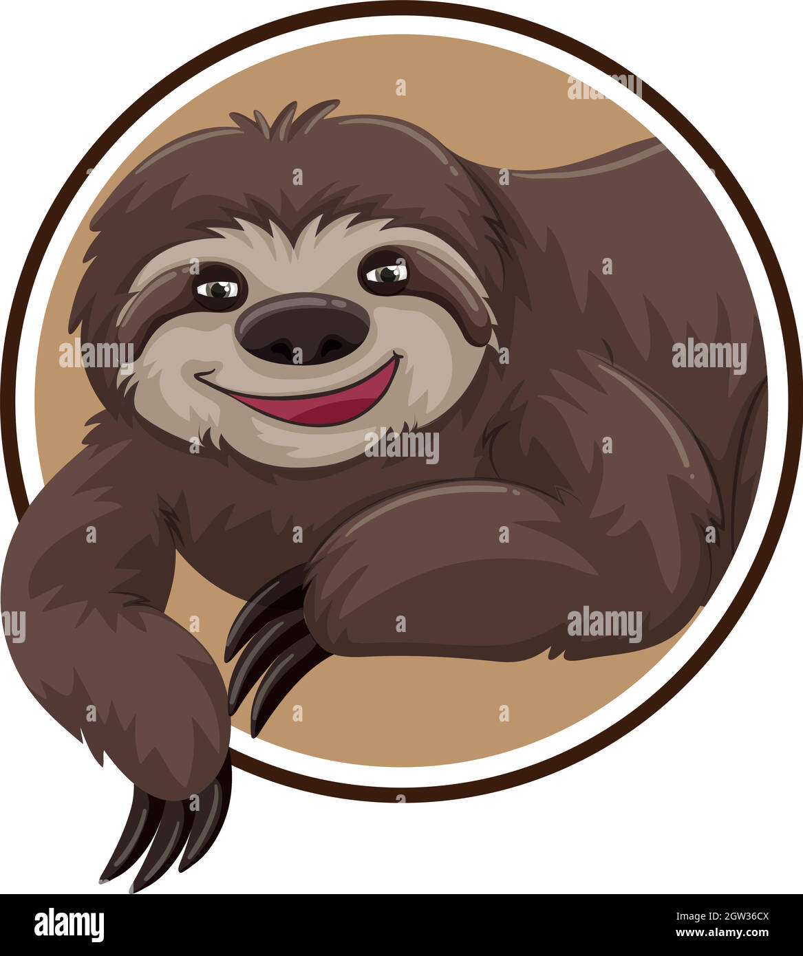 A sloth sticker template Stock Vector Image & Art - Alamy