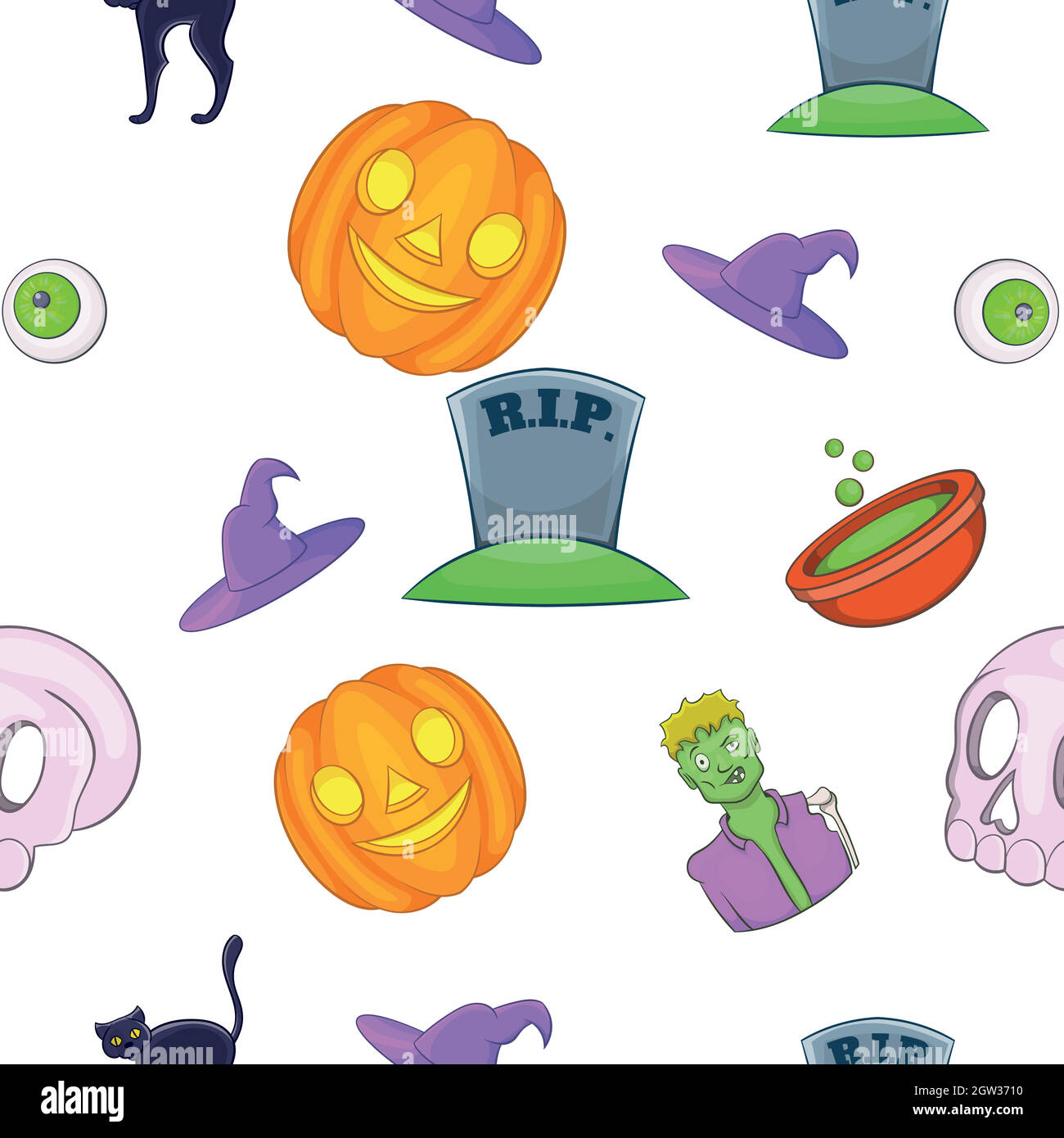 Happy halloween seamless background Cut Out Stock Images & Pictures - Alamy