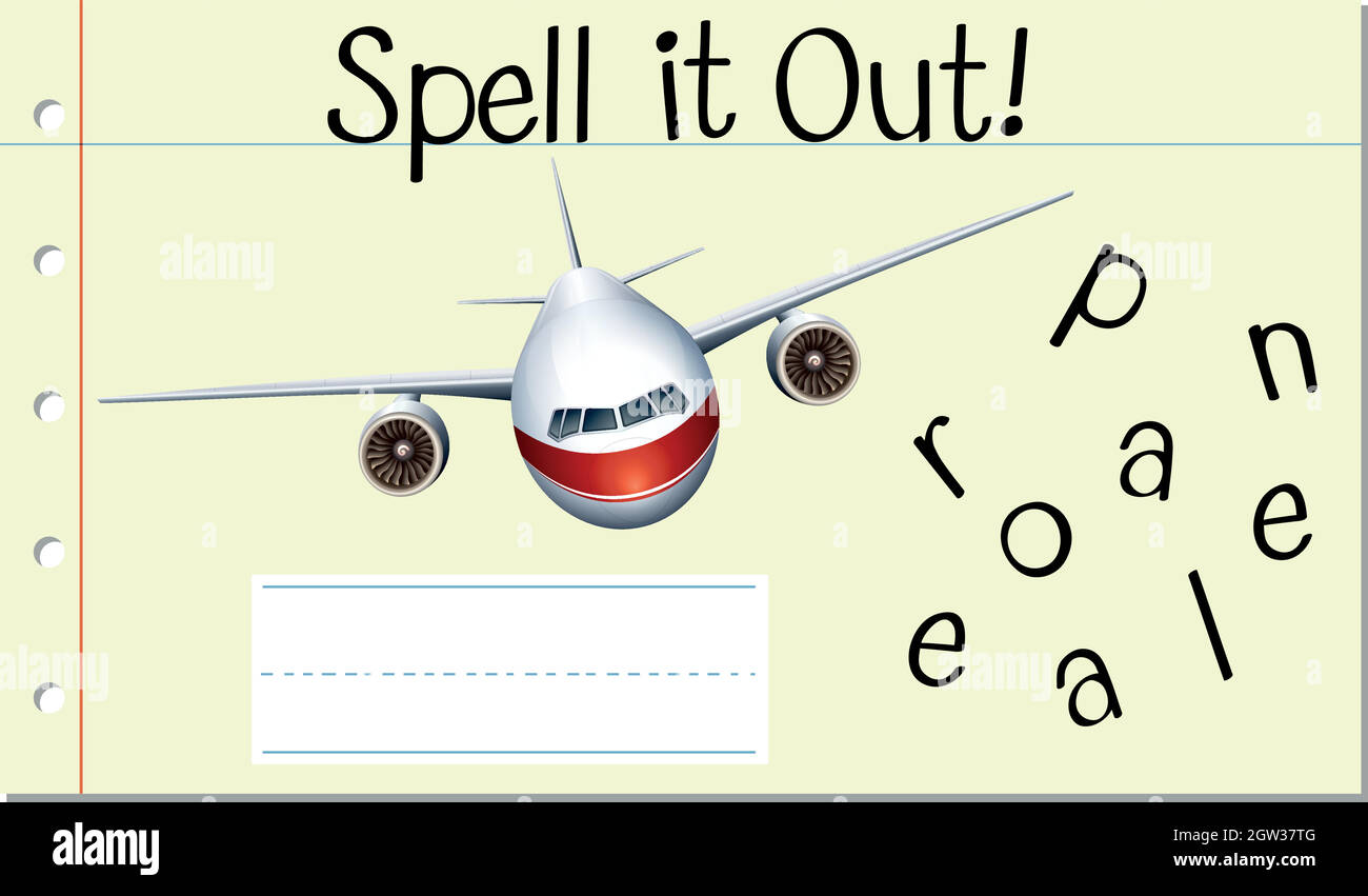 Spell English word aeroplane Stock Vector Image & Art - Alamy