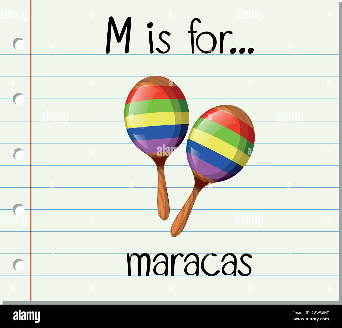 Flashcard letter M is for maracas Stock Vector Image & Art - Alamy