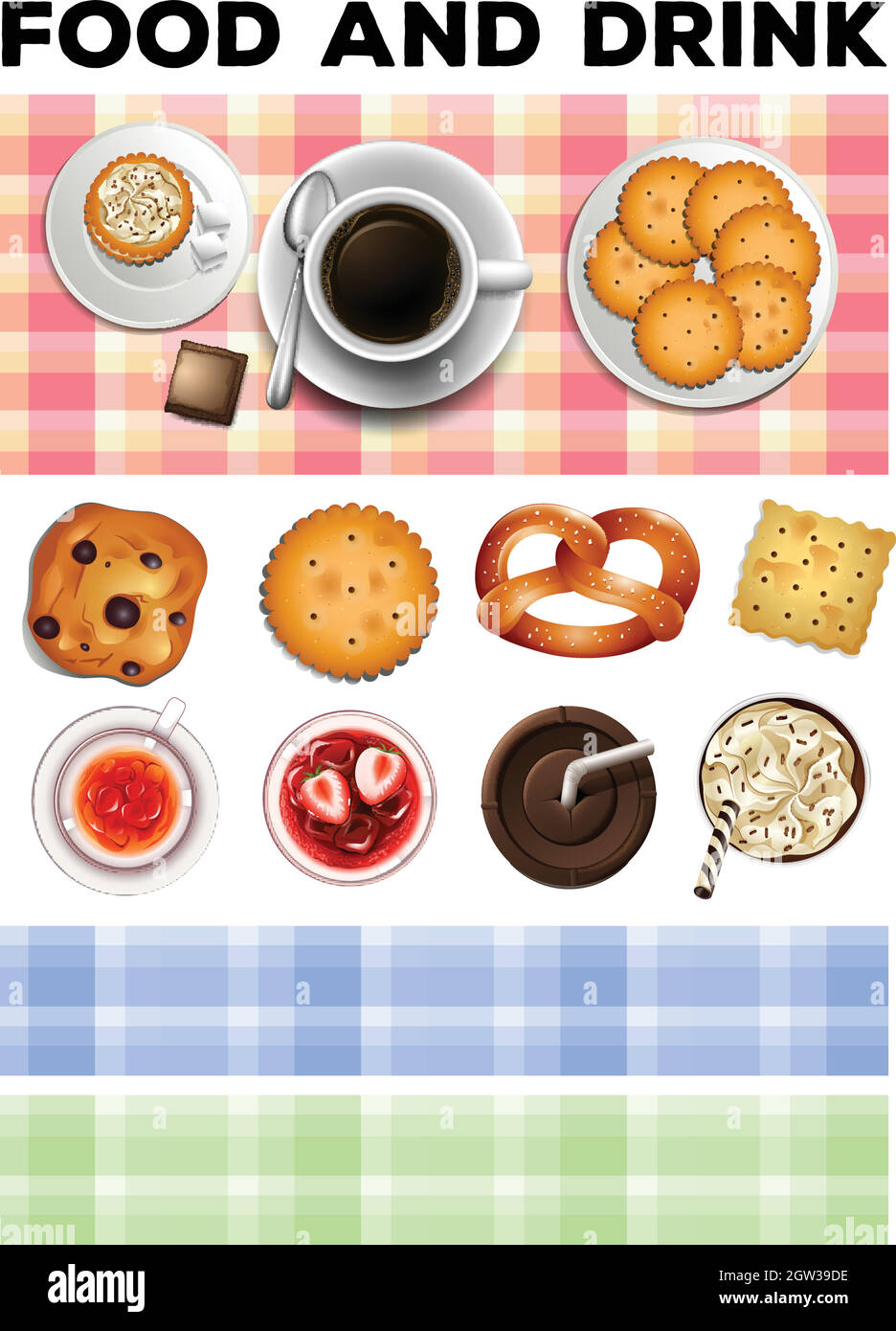 Different kind of food and drinks Stock Vector Image & Art - Alamy