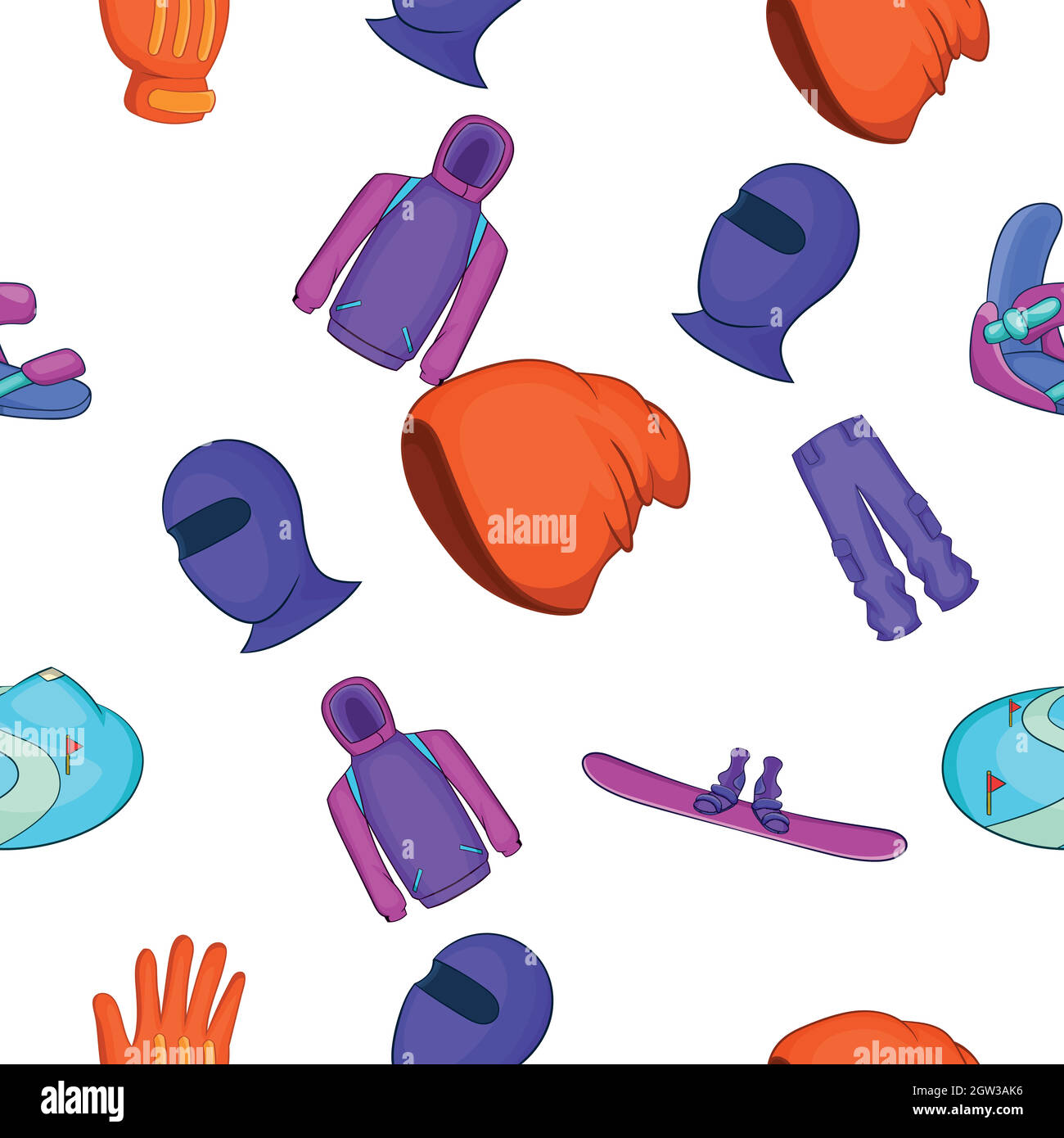 Snowboarding pattern, cartoon style Stock Vector Image & Art - Alamy
