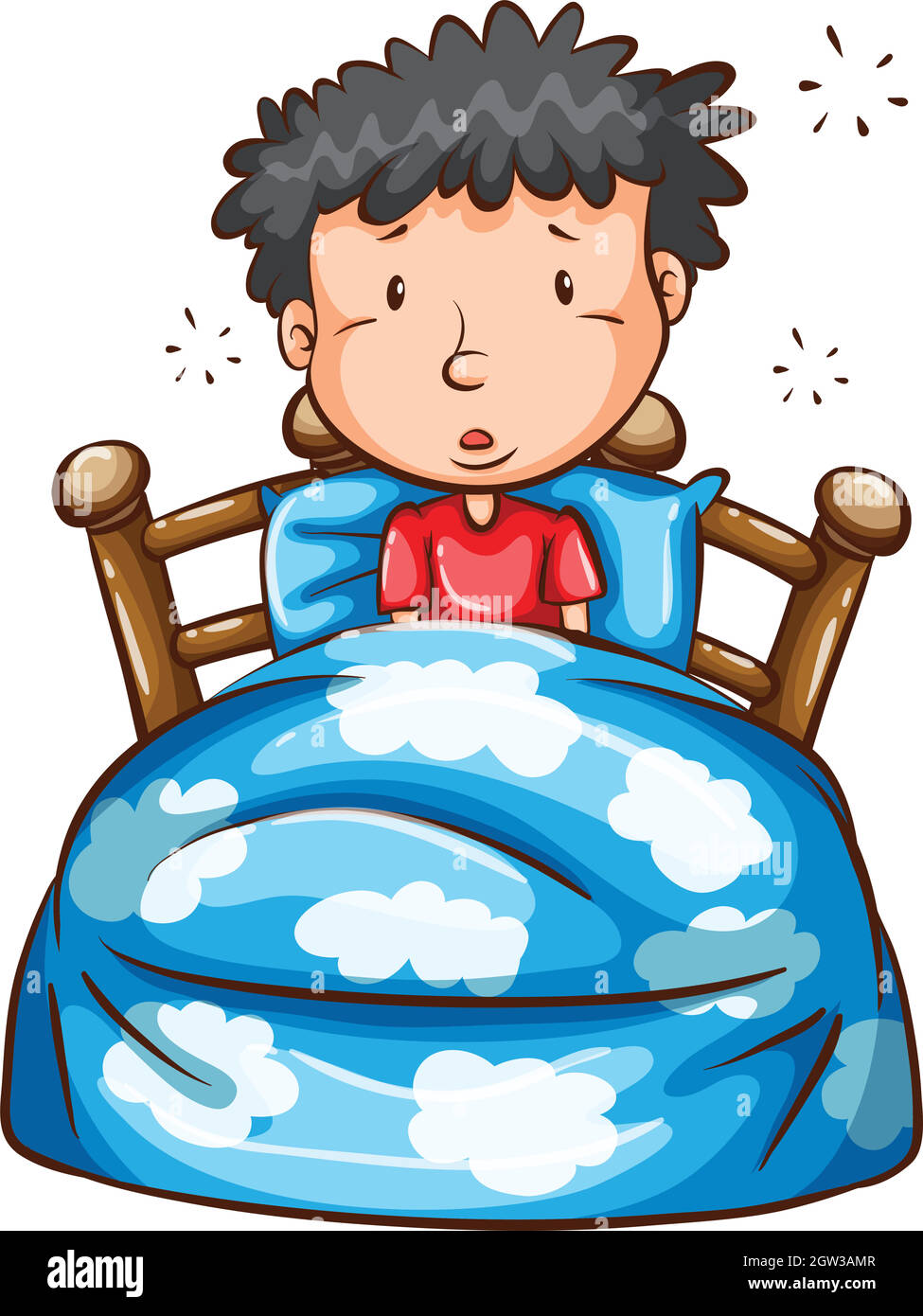 Child awake bed Stock Vector Images - Alamy