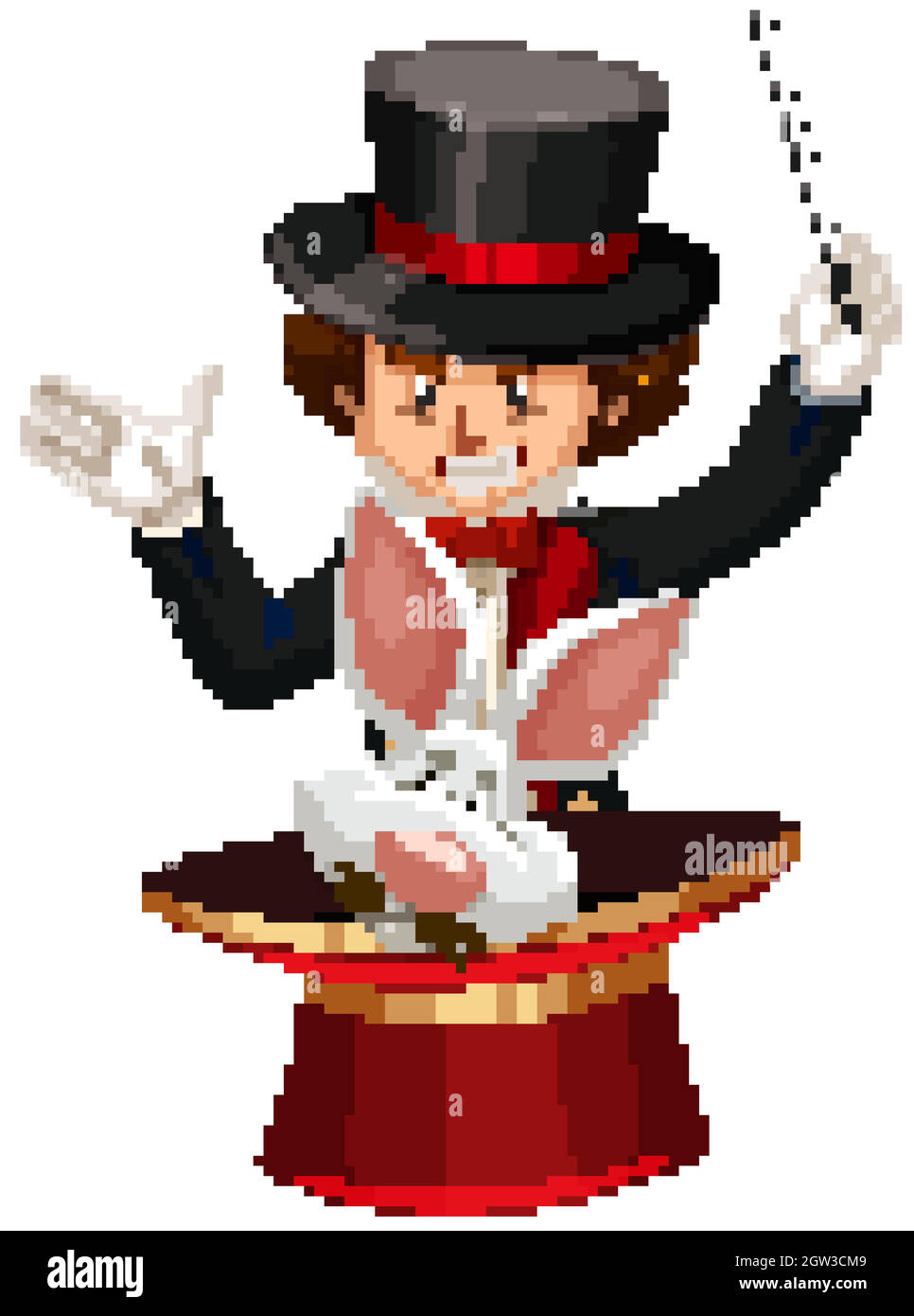 Magicain and rabbit in the hat Stock Vector Image & Art - Alamy